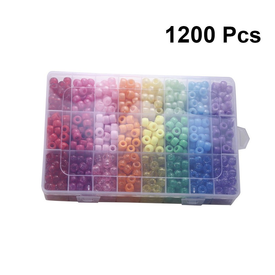 1200 Pcs Necklace Beads Large Hole Spacer Colored for Bracelets Circle ...