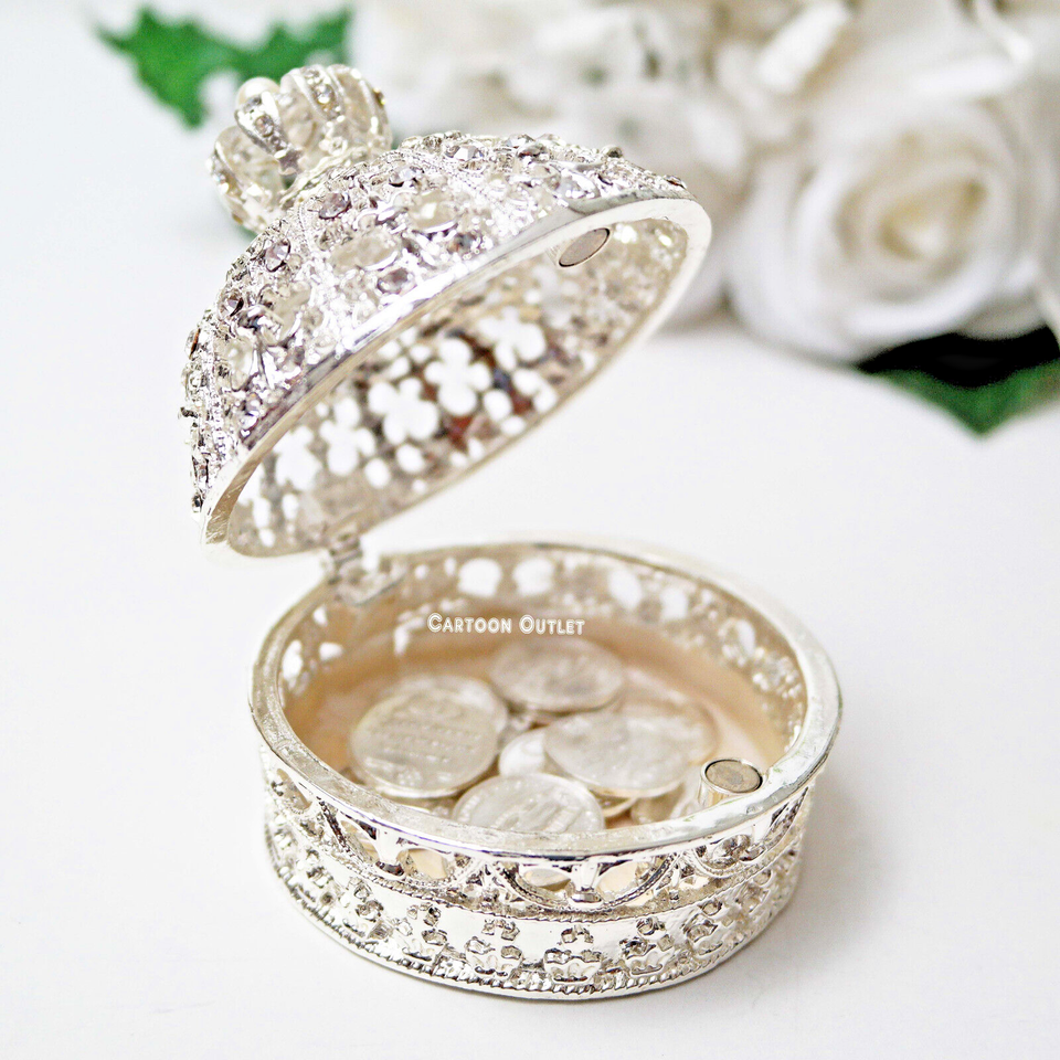 Wedding Ceremony Arras de Boda Elegant Silver Crown Box 13 Unity Coins ...