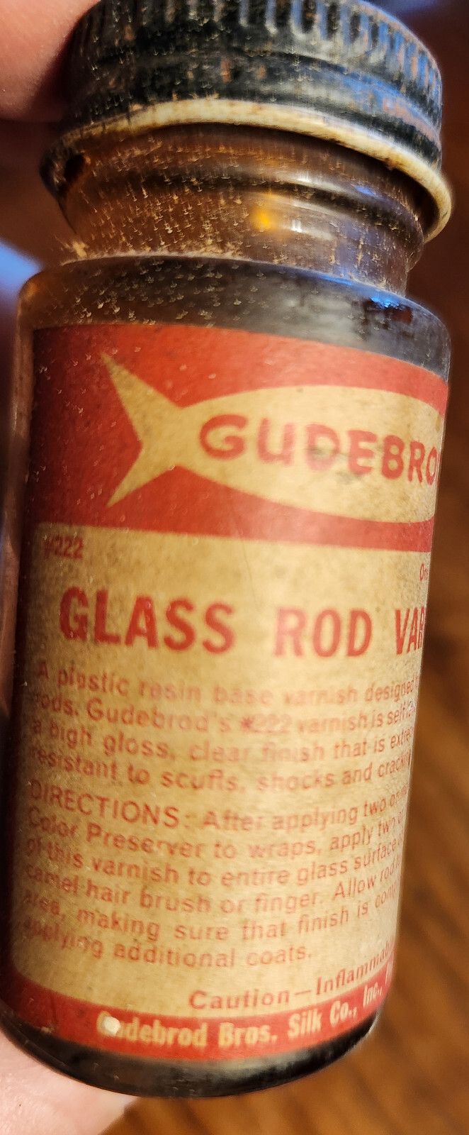 VERY Vintage Glass Bottle Of Gudebrod Rod Varnish | eBay