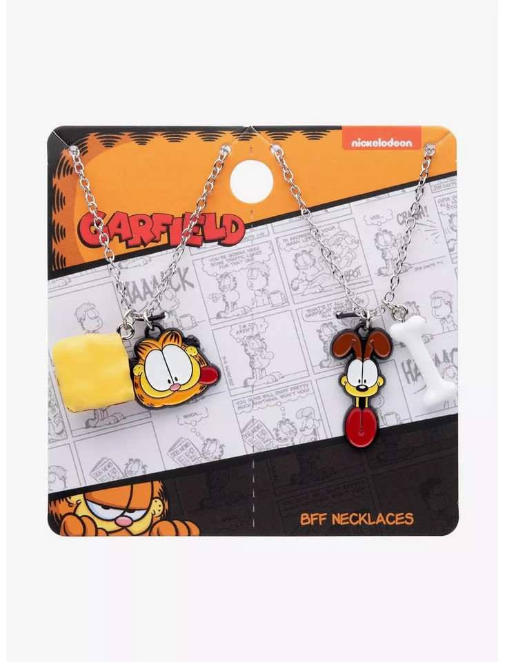 Nickelodeon Garfield Lasagna & Odie Bone Best Friend BFF Charm Necklace ...