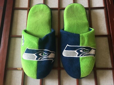 NFL Seattle Seahawks Rush Green w Logo Forever Collectibles Slippers ...
