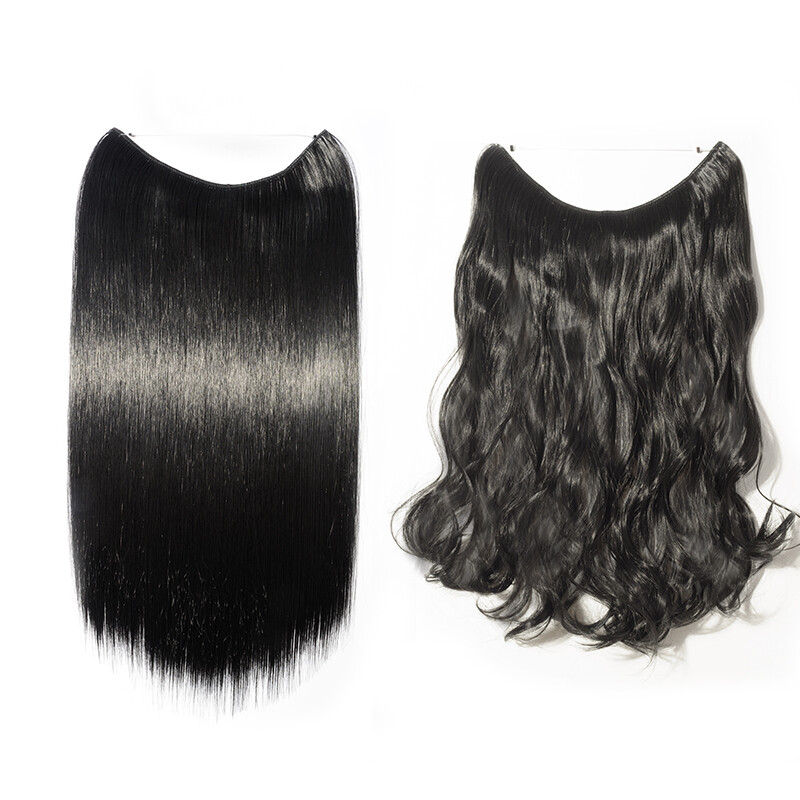 Secret Elastic No Clip Wire in Hair Extensions Natural Blonde Hairpiece ...