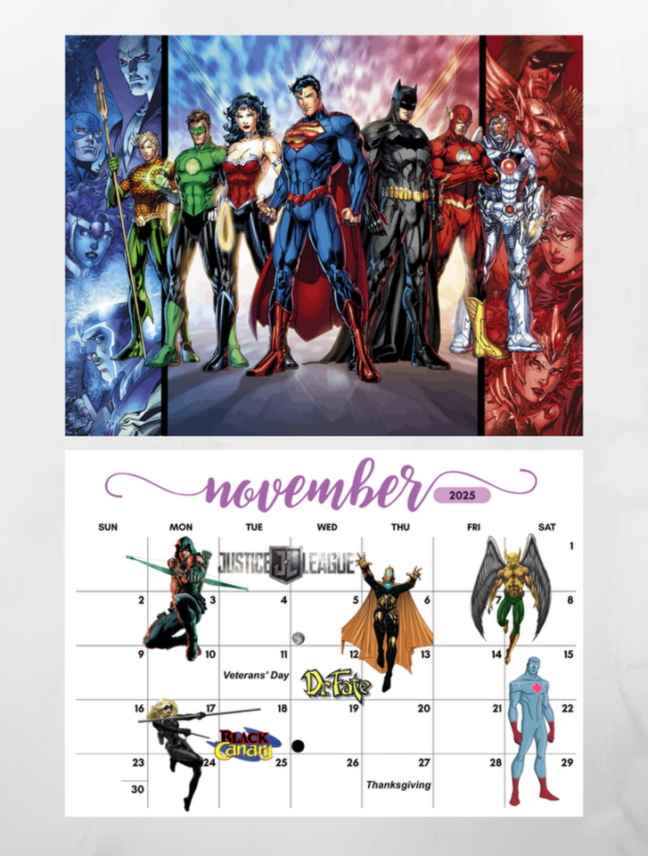 Justice League Wall Calendar 2026 | eBay