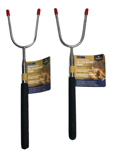 Set of 2 Stansport 9.5" Stainless Steel Telescoping Fork Extends To 34 ...