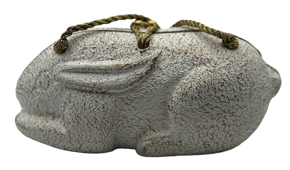 Timmy Woods Handmade Carved Bunny Rabbit Satchel Clutch Purse Bag White ...