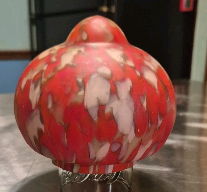 Art Deco End of Day Spatter Glass Lamp Light Shade Globe Nipple Top | eBay