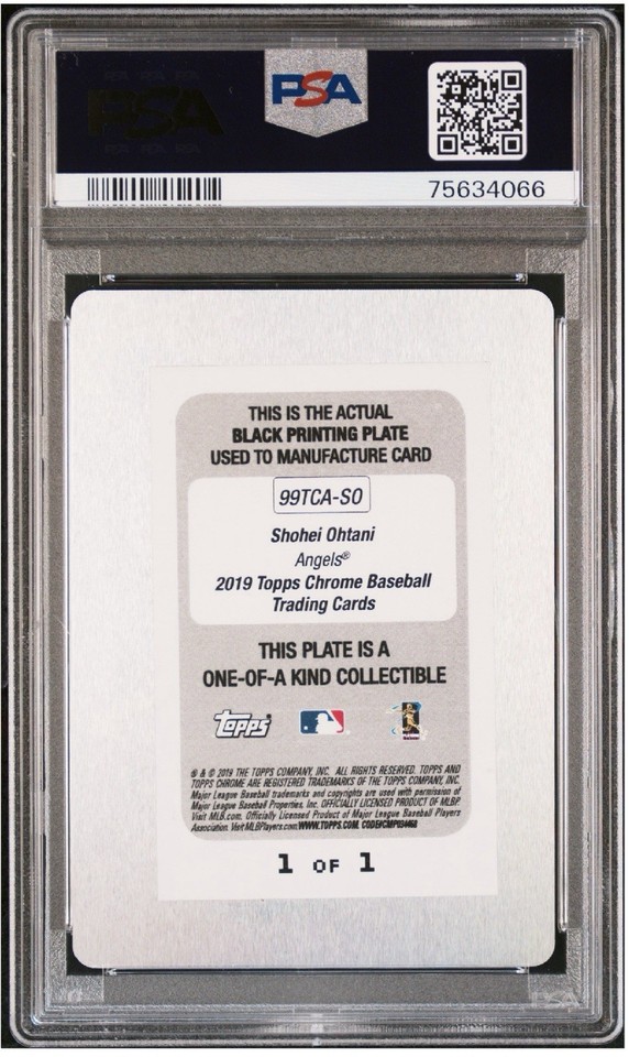 2019 Topps Chrome Shohei Ohtani Black Auto Printing Plate 1/1 PSA MVP | eBay