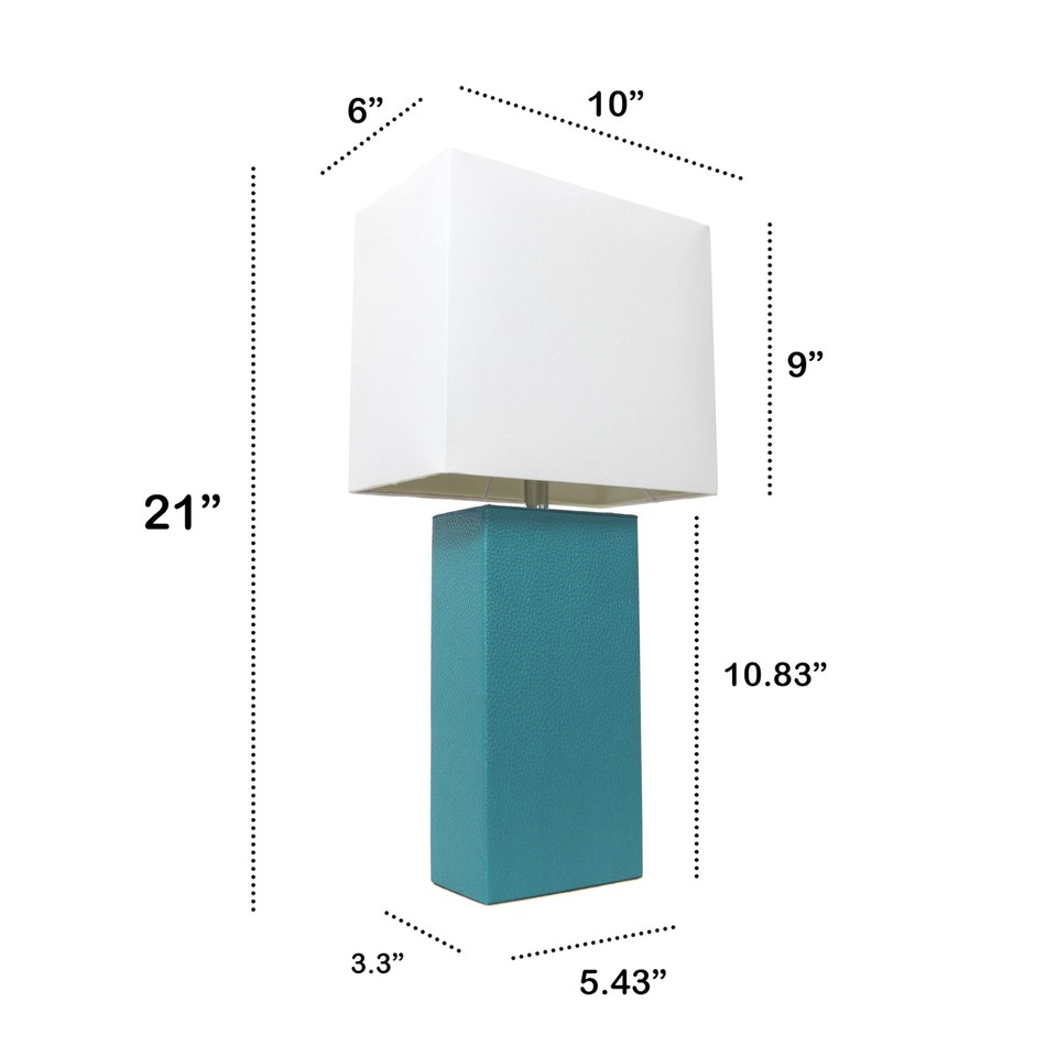 LT1025-TEL-LB Modern Leather Wrapped Table Lamp for Living Room ...