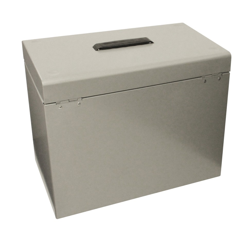 Lockable A4 Metal File Box Filing Storage inc / extra 5 Free Suspension ...