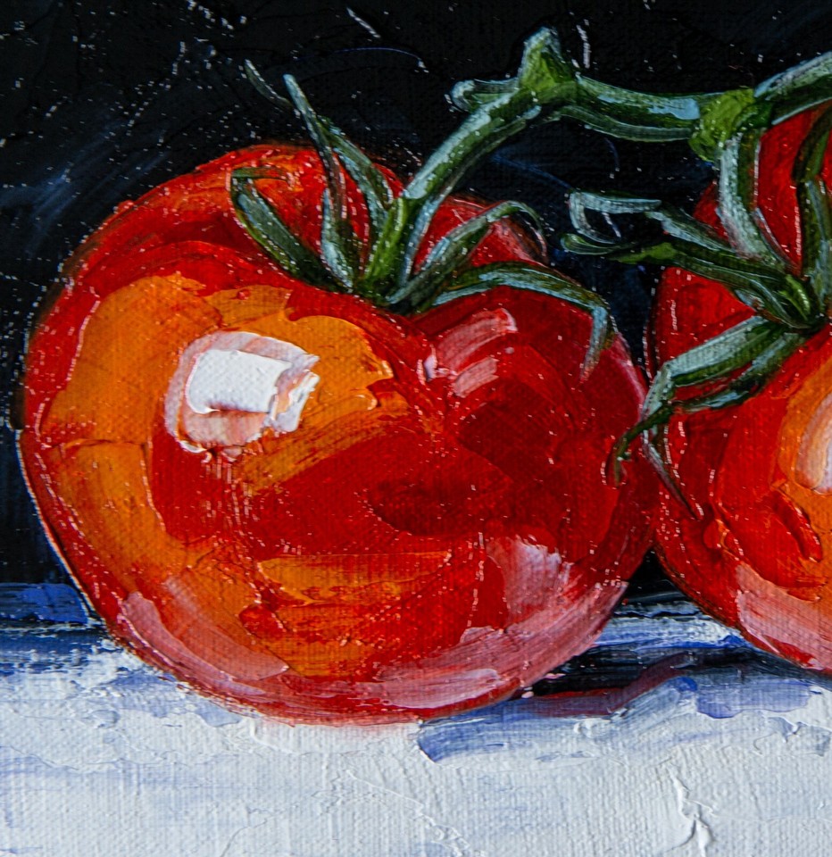 Tomatoes 6" by S. Lee Mark Still life oil painting Fruit Home Décor art ...