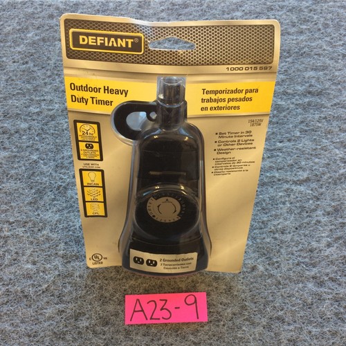 NIP Sealed Defiant Outdoor Heavy Duty Timer 1000 015 597 w/ 2 Grounded ...