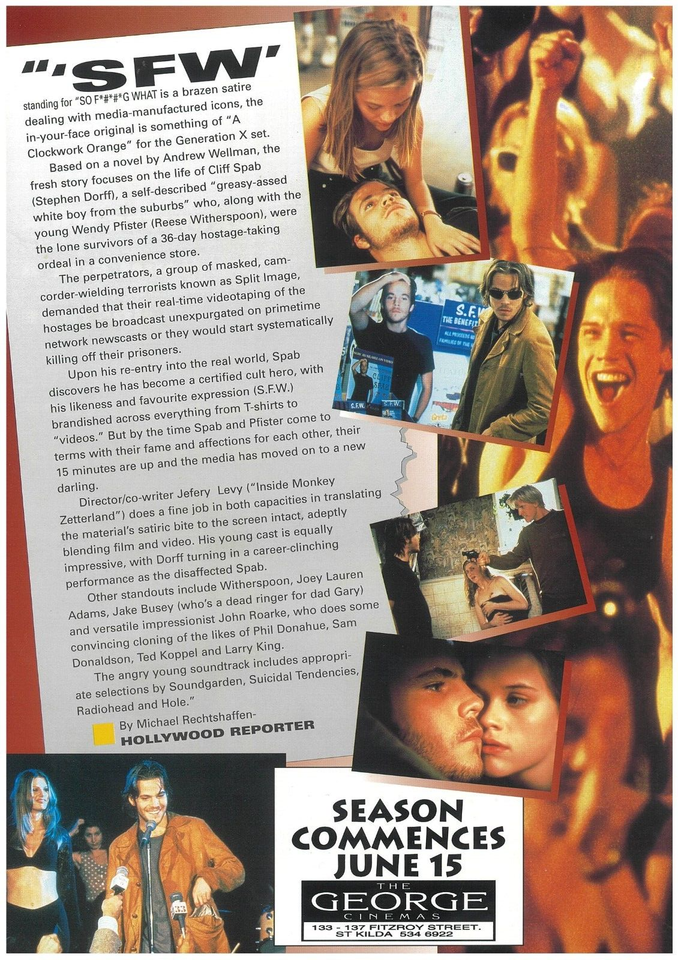 SFW Step Dorff Reese Witherspoon Vintage A4 Mini Poster Promo mid 90s ...