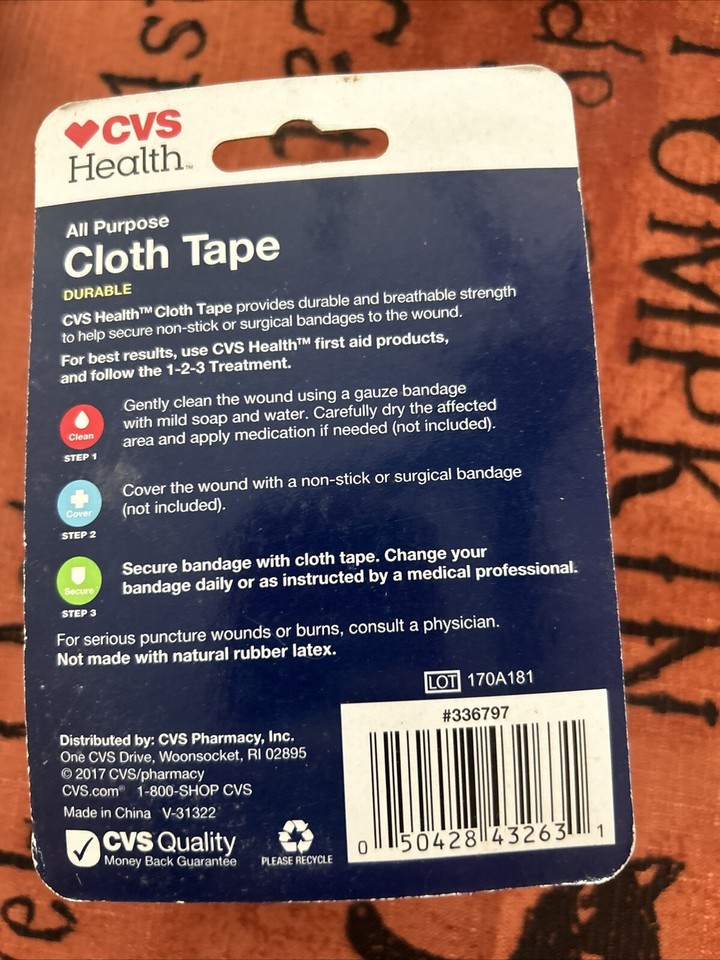 CVS Health All Purpose Cloth Tape 2 In Roll X 10 Yds | eBay