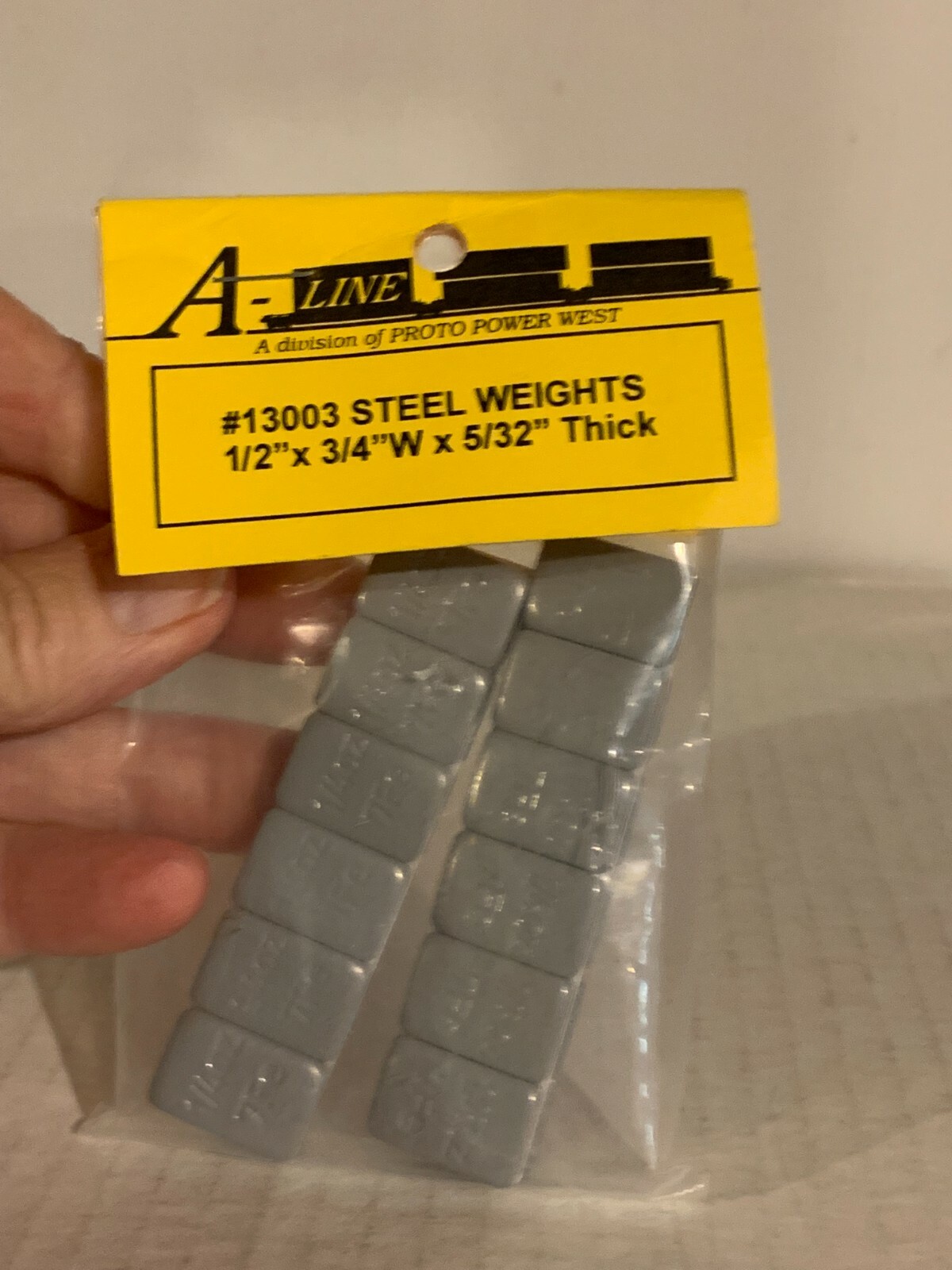 A-LINE #13003 24 Steel Weights 1/2" x 3/4" x 5/32" Thick w/Adhesive ...