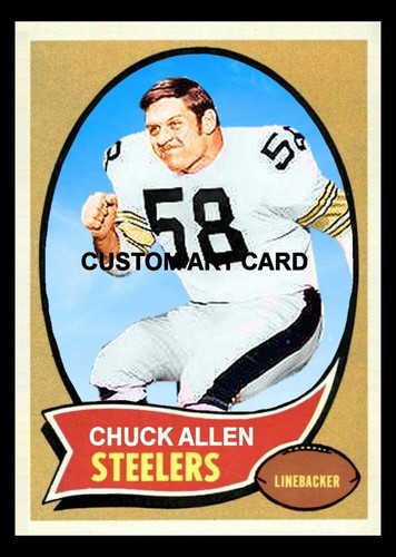 Chuck Allen Pittsburgh Steelers 1970 Style Custom Football Art Card | eBay