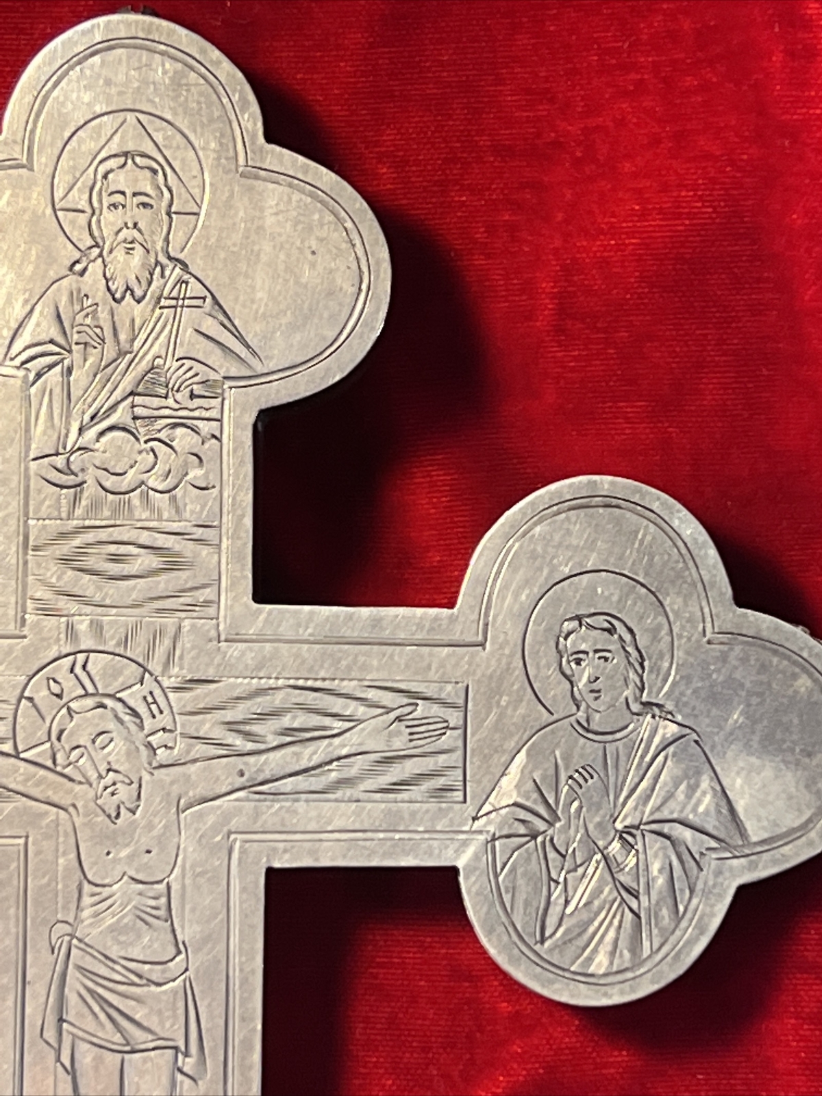 RUSSIAN IMPERIA , SILVER ORTHODOX RELIQUARY HOLY CROSS XIX Century (84 ...