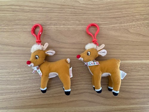 Vintage 1999 RUDOLPH The Red Nosed Reindeer Plush Bag Clip Keychain 4 ...