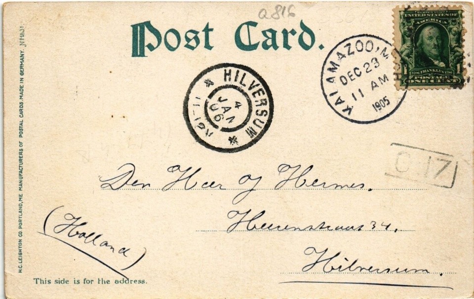 PC USA KALAMAZOO, MICH., ELKS TEMPLE, BROWN BLOCK AND POST OFFICE (a816 ...