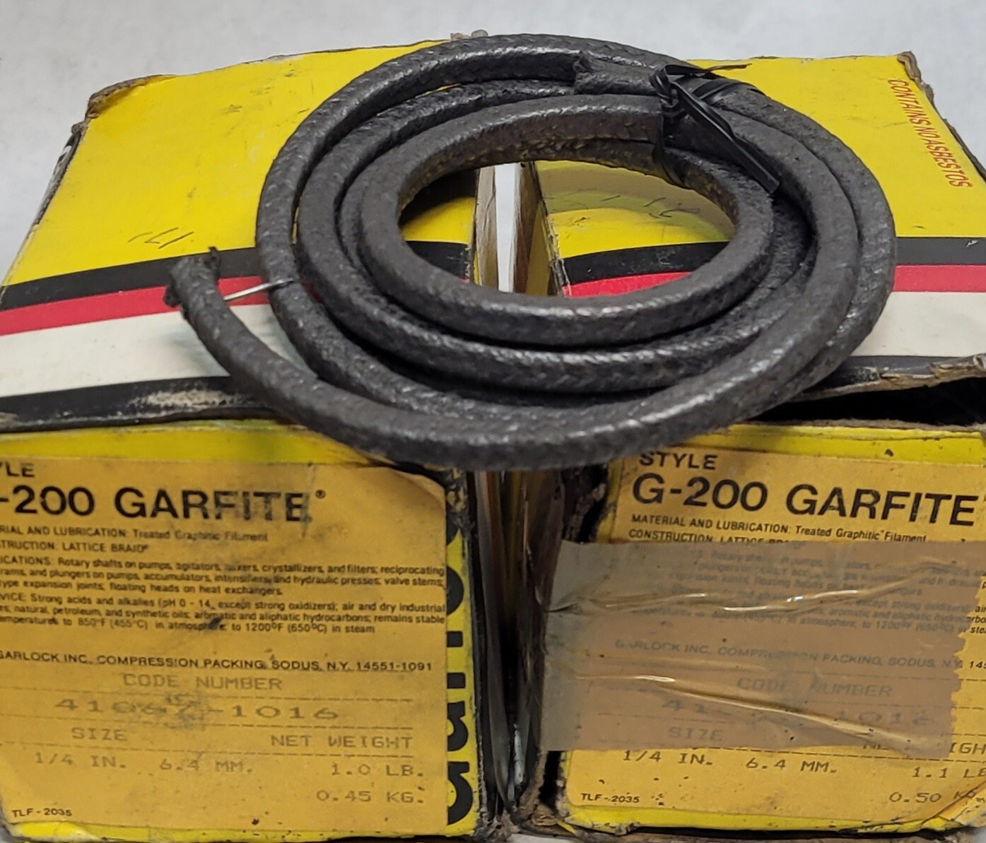 GARLOCK 41067-1016 Style G-200 Compression Packing Graphite Fiber Size ...