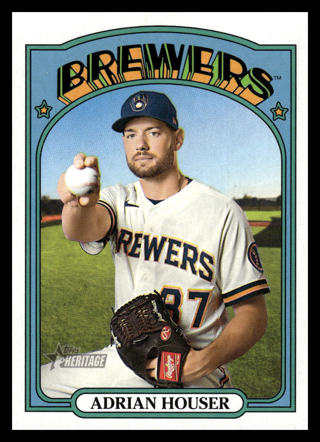 2021 Topps Heritage #583 Adrian Houser Milwaukee Brewers | eBay