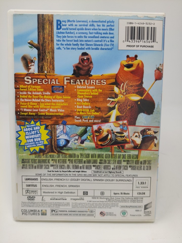 Open Season - (DVD, 2007, Full Frame) - Martin Lawrence - Gary Sinise ...