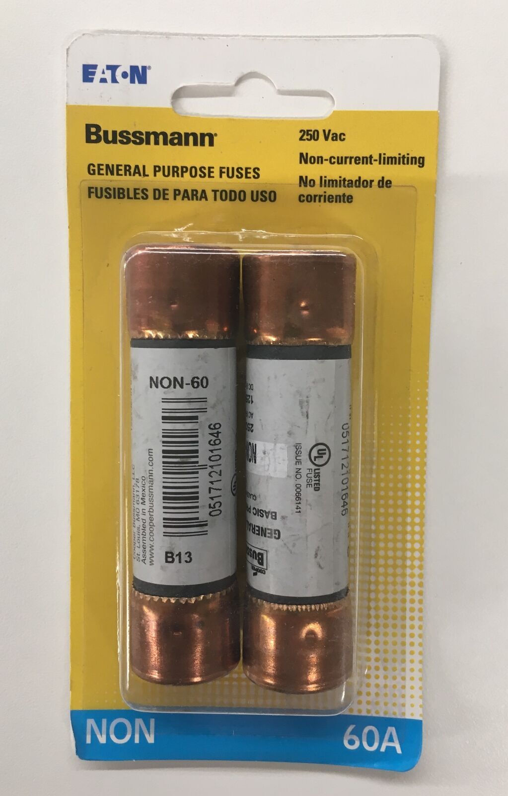 Bussman BP/NON-60 60 Amp 250 Volt Fast Acting Cartridge Fuses (2 Count ...