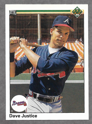 1990 Upper Deck 711 Dave Justice Atlanta Braves Rookie Baseball Card | eBay