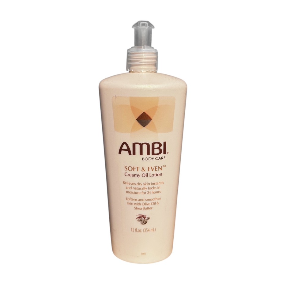 NEW Ambi Body Care Soft & Even Creamy Oil Lotion Olive Oil Shea Butter ...