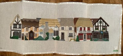 Hand-painted Needlepoint Canvas By Dede townhouses 14 Count | eBay