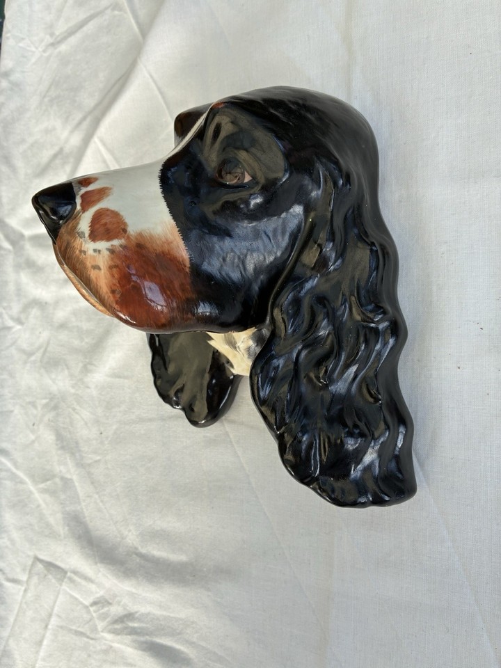 Antique / Vintage Crown Devon Spaniel / Dog Wall Hanging Ornament | eBay UK