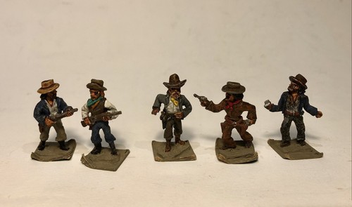 5 X 28mm Metal Wild West Cowboys/Gunfighters/Dead Man’s Hands Painted ...