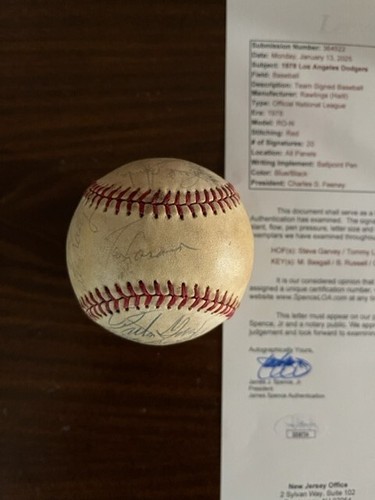1978 LA DODGERS AUTO BALL 20 AUTOS JSA AUTHENTICATION GARVEY, LASORDA ...