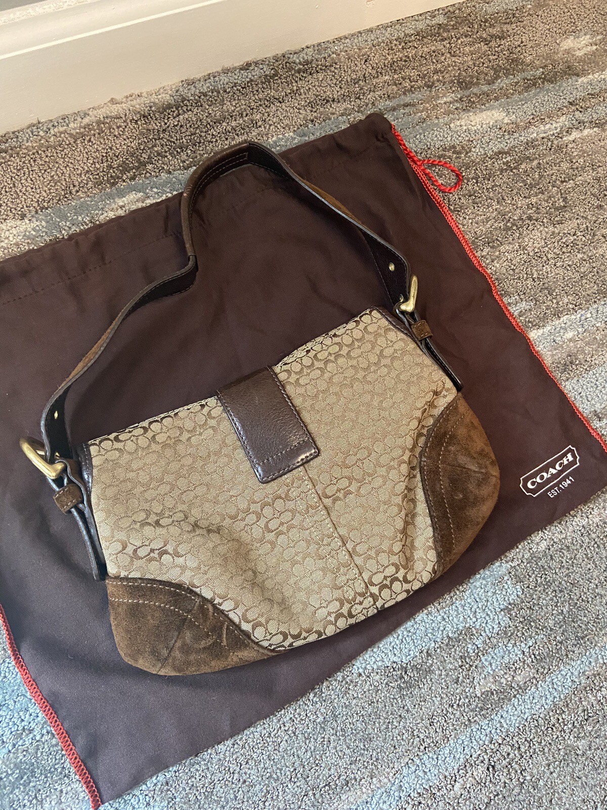 Authentic Vintage Coach Brown Leather Shoulder Bag - Gem