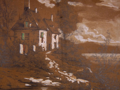 Louis Émile DARDOIZE (1826-1901) Technique Mixte Vers 1850 Paysage ...