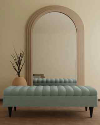 Duck Egg Romo Large Panel Ottoman Coffee Table - Storage Bench for ...