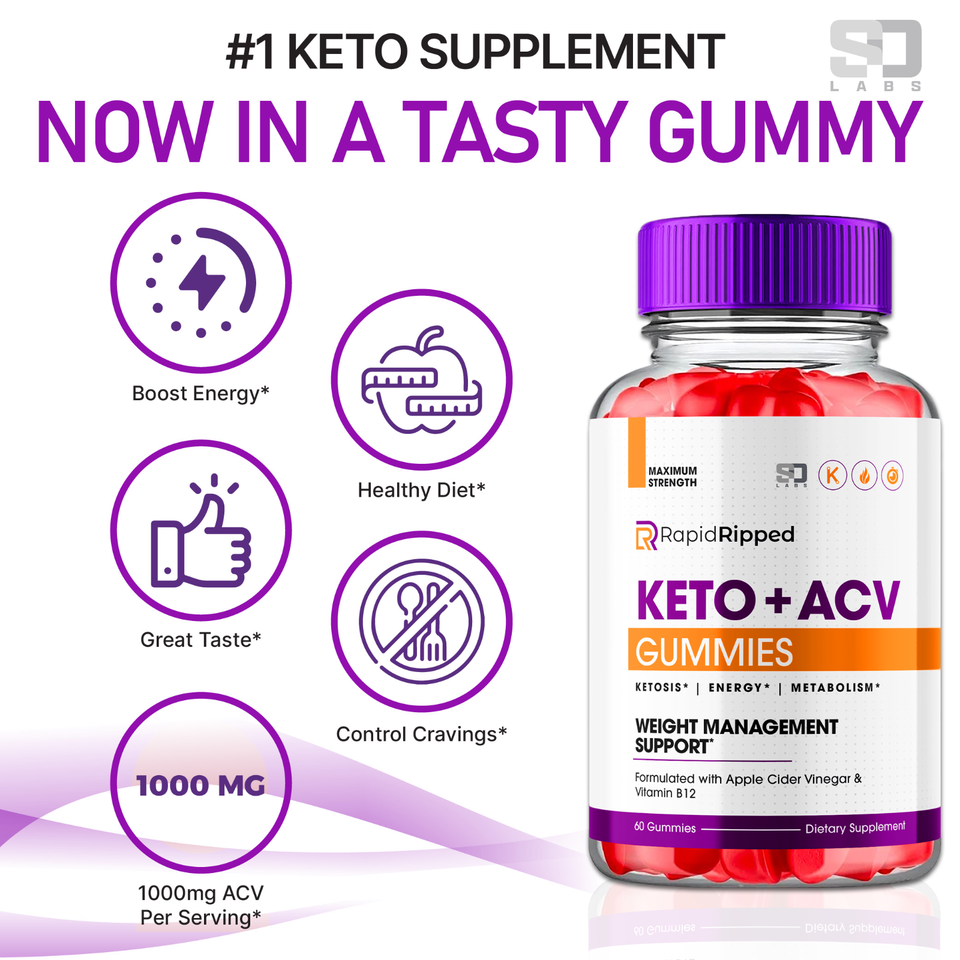 Rapid Ripped Keto, Rapid Ripped ACV Weight Loss & Fat Burn Gummies (1 ...