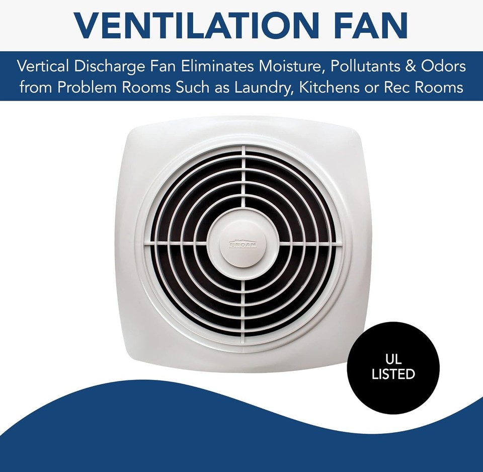 Broan-NuTone 505 Exhaust Fan, White Vertical Discharge Ceiling ...