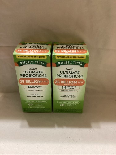 2x Nature Truth Daily Ultimate Probiotic-14. 25 Billion CFU 60 Capsules ...