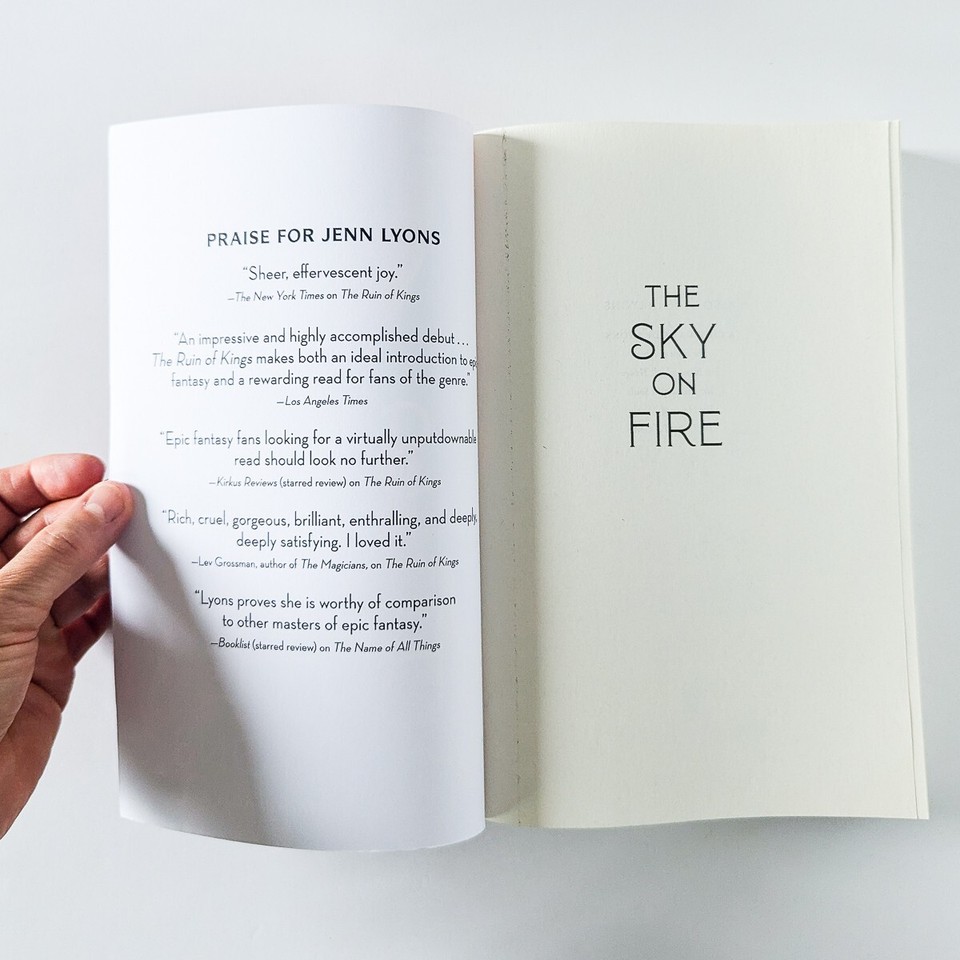 THE SKY ON FIRE by Jenn Lyons *07/24 ARC* TOR Books Advanced Reader ...