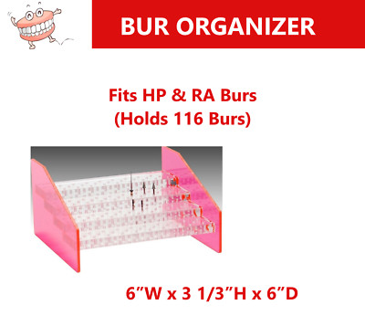 Dental Bur Block Bur Organizer, Bur Holder for HP & RA Burs, Holds 116 ...