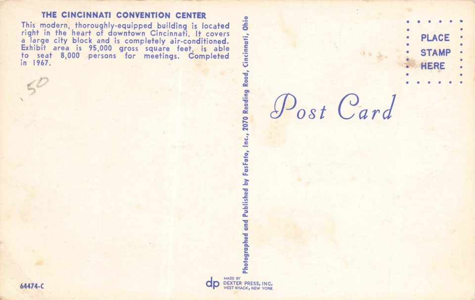 Postcard OH Cincinnati Convention Center Taxi Skywalk System now Duke ...