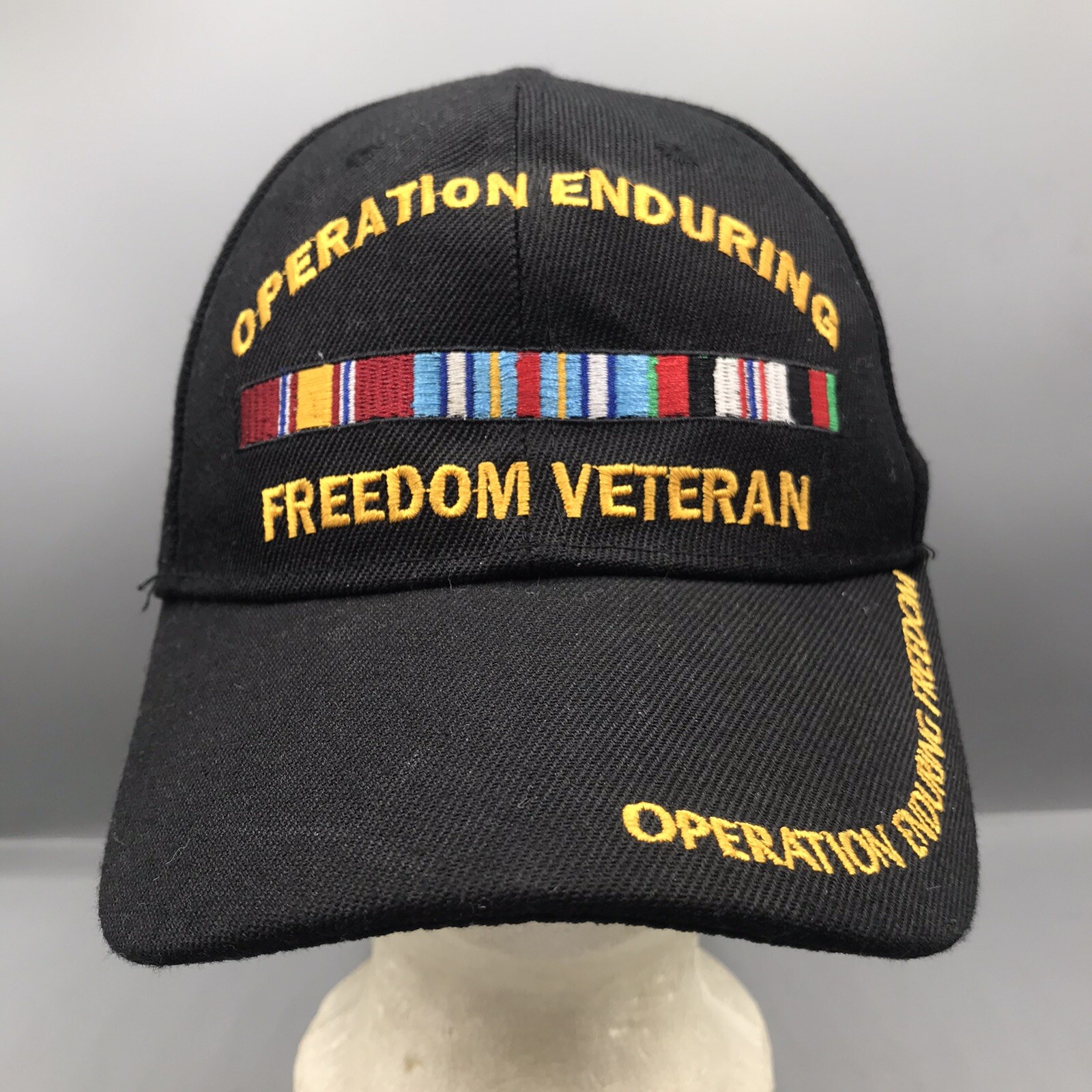 Black Operation Enduring Freedom Veteran Low Profile Baseball Hat Cap OSFM USA | eBay