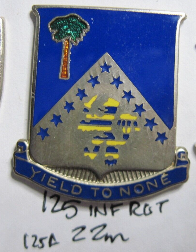 Army Crest DI dui cb clutchback 125th INFANTRY BRIGADE inf bde 22m ...
