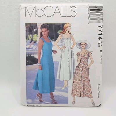 McCall's 7714 Misses' Princess Seam Button Dress Sewing Pattern Size 8 ...