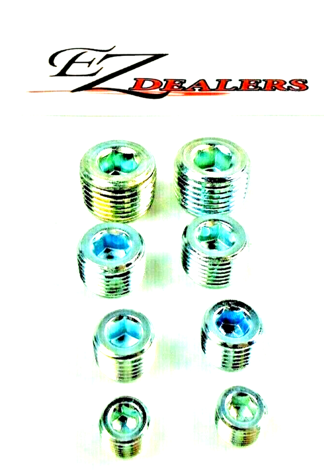 SBC Chevrolet Engine Block Intake Manifold Plug Kit 1/8" 1/4" 3/8" 1/2 ...