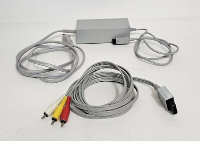 Nintendo Wii Power Cord AC Adapter and AV Cables RVL-002 RVL-009 ...