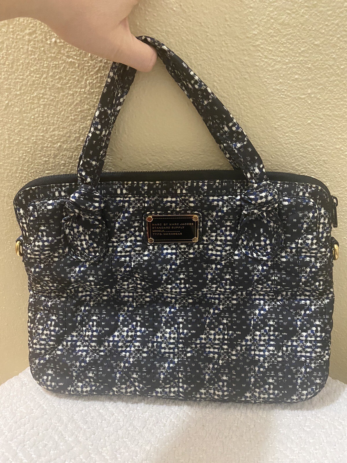 Marc Jacobs Black And Blue Pattern Signature Quilted … - Gem