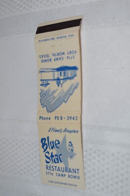 Blue Star Restaurant Fort Worth Texas 20 Strike Matchbook Cover | eBay