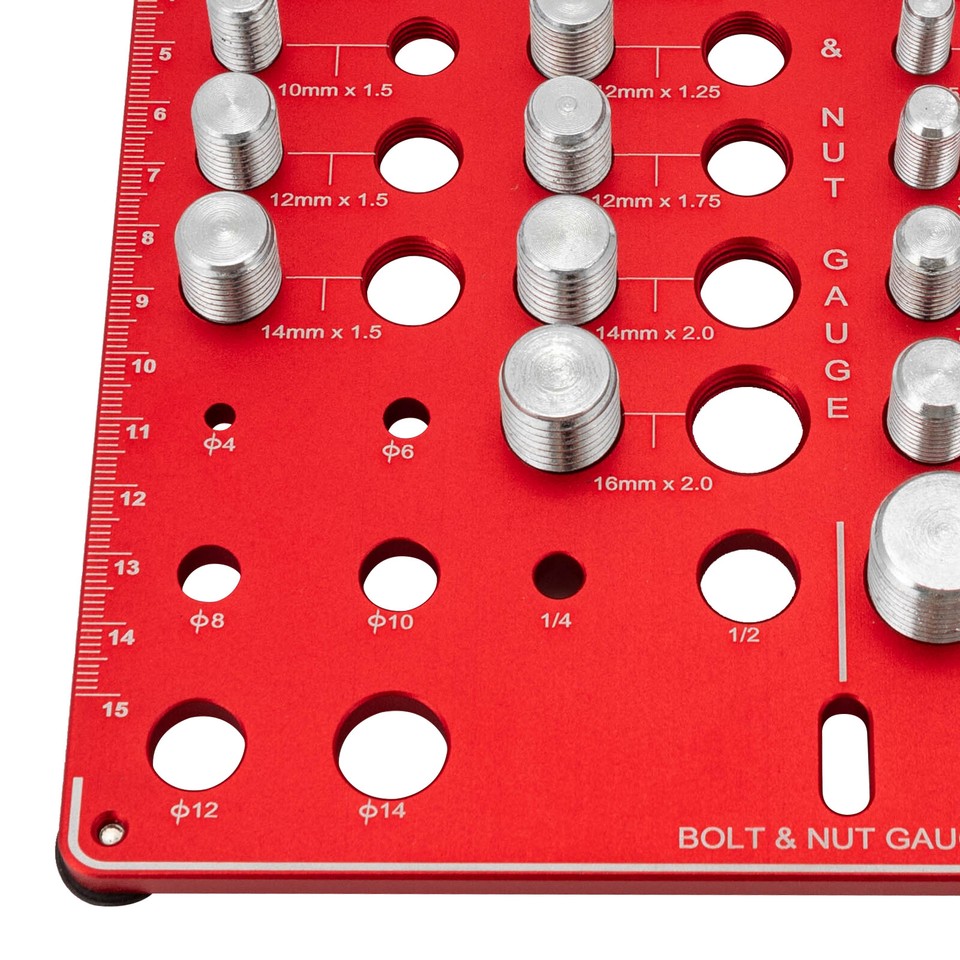 34 Holes Thread Identifier Gauge Nut and Bolt Thread Checker w/ Drill ...