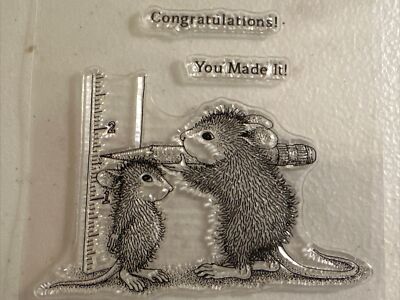 New Clear Cling STAMP Unbranded Mouse Stamp You Made It Congratulations ...